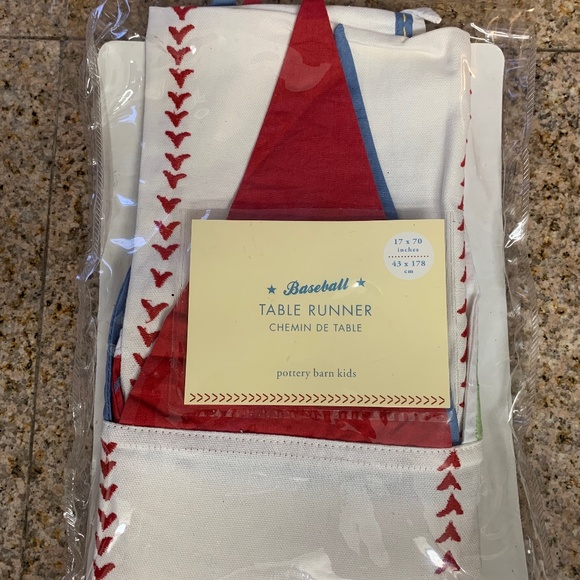 Pottery Barn Kids | Accents | Pottery Barn Kids Baseball Table Runner ...